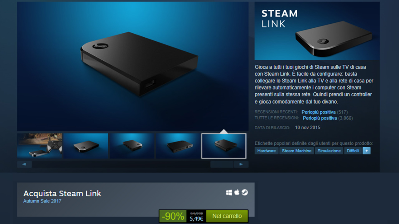 Steam Link in offerta a 5,49 euro: 90% di sconto, ma sta per scadere ...